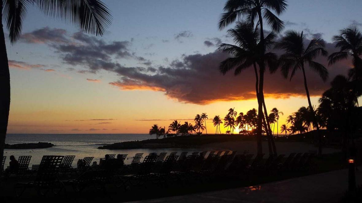 Aloha Friday Photo: Ko Olina Sunset Behind the Coconut Trees - Go Visit ...